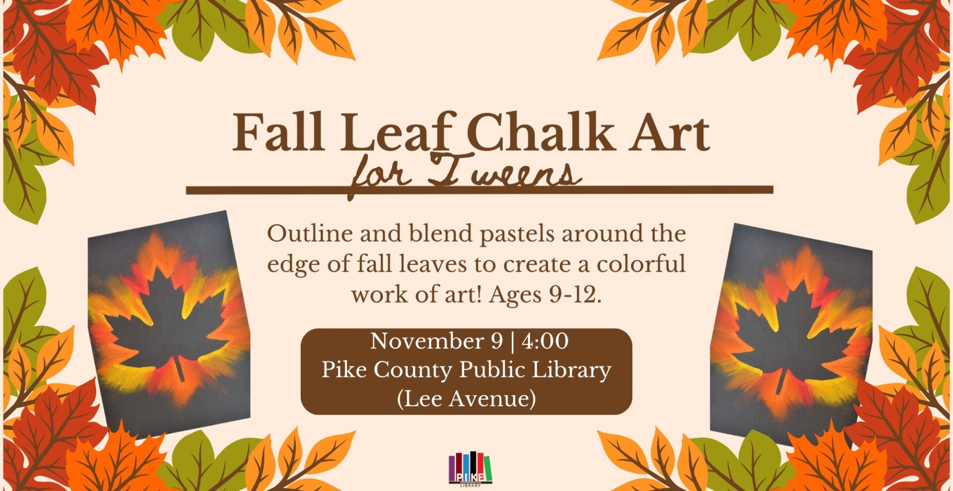 Fall Leaf Chalk Art for Tweens - Visit Pikeville
